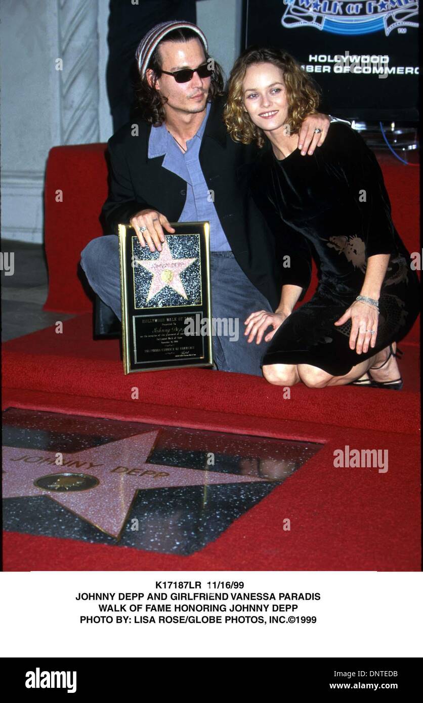 Nov. 16, 1999 - K17187LR 11/16/99.JOHNNY DEPP AND GIRLFRIEND VANESSA ...