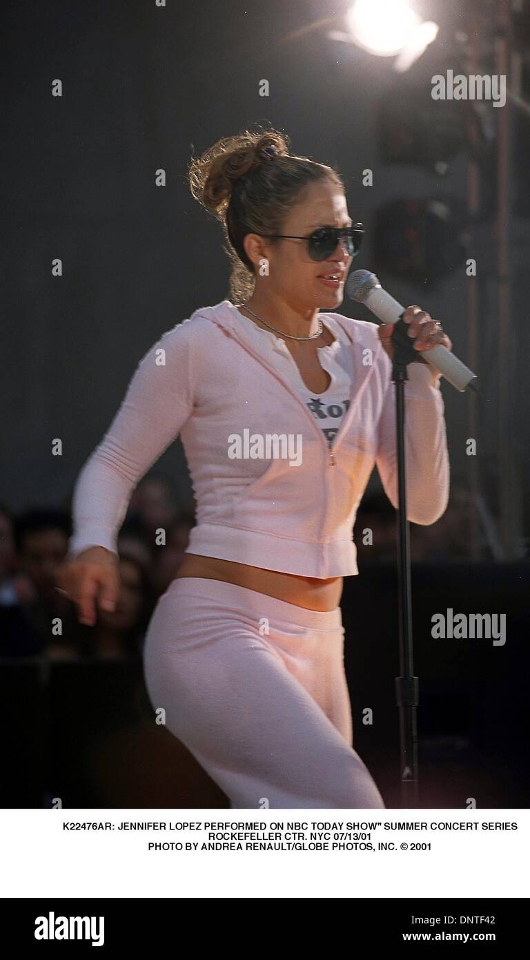 July 13, 2001 - K22476AR: JENNIFER LOPEZ PERFORMED ON NBC TODAY SHOW ...