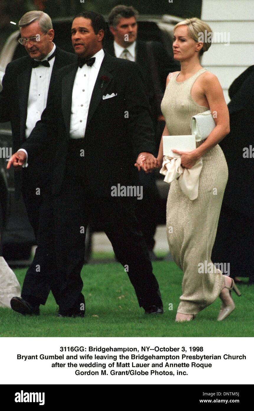 Oct. 3, 1998 - Bridgehampton, NY--October 3, 1998--Bryant Gumbel and ...
