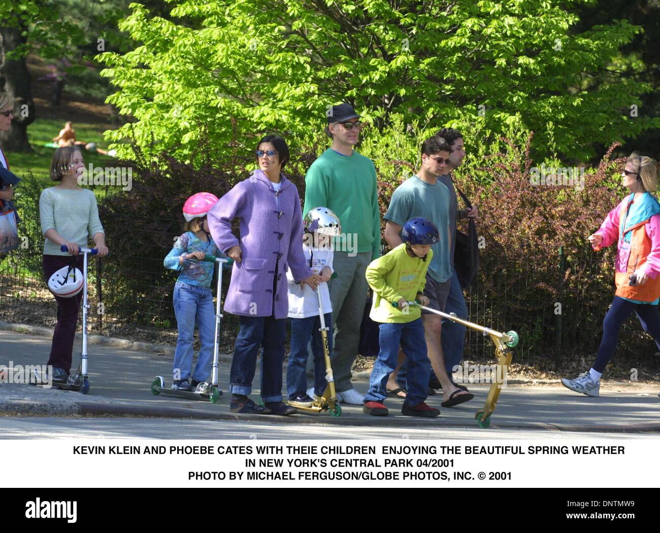 May 14, 2001 - KEVIN KLEIN AND PHOEBE CATES WITH THEIE CHILDREN ...