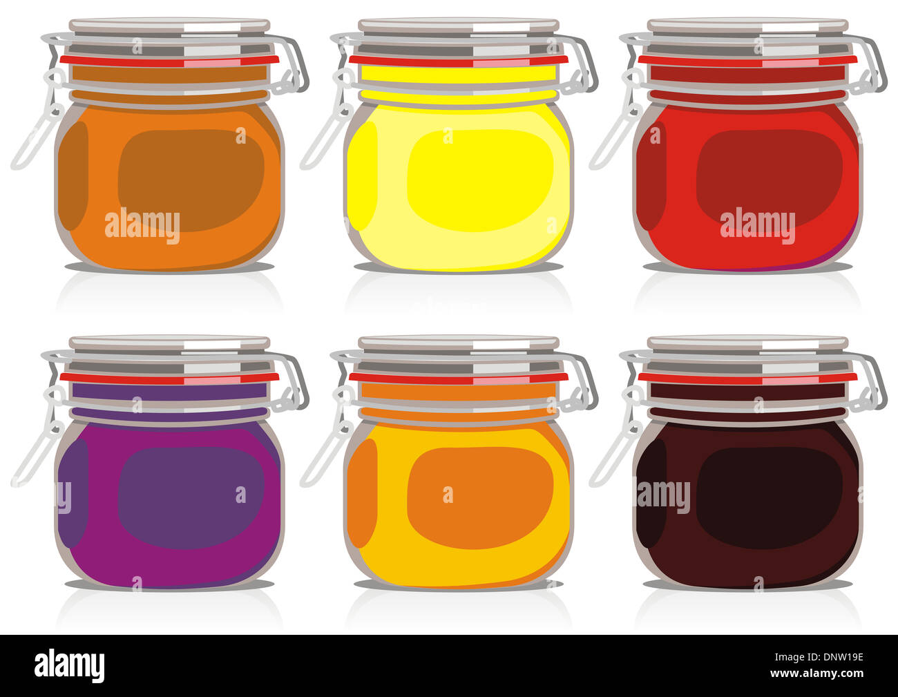 isolated jam jars set Stock Photo - Alamy