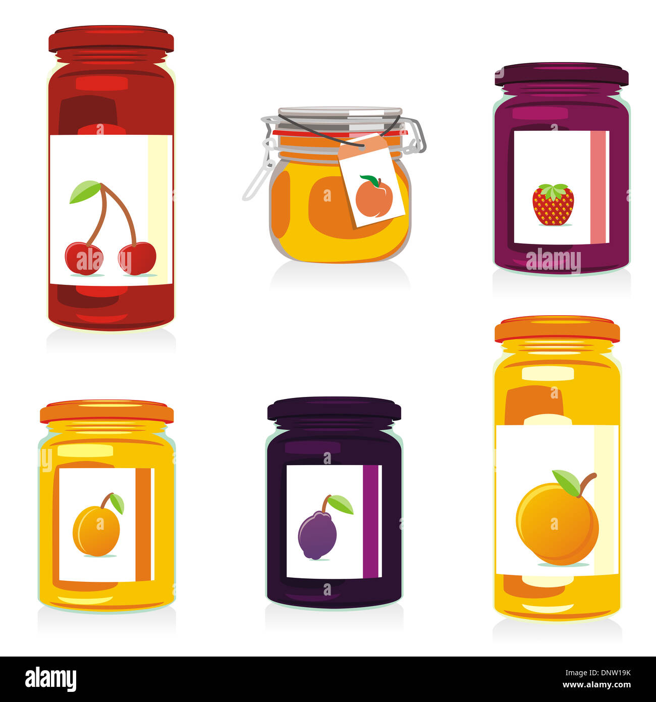 isolated jam jars set Stock Photo - Alamy