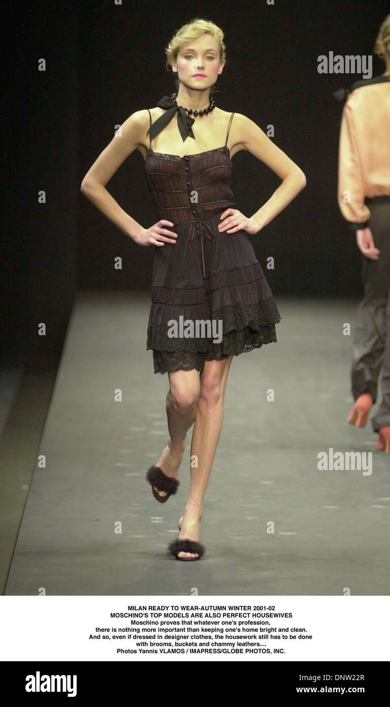 Mar. 6, 2001 - MILAN READY TO WEAR-AUTUMN WINTER 2001-02.MOSCHINO'S TOP ...