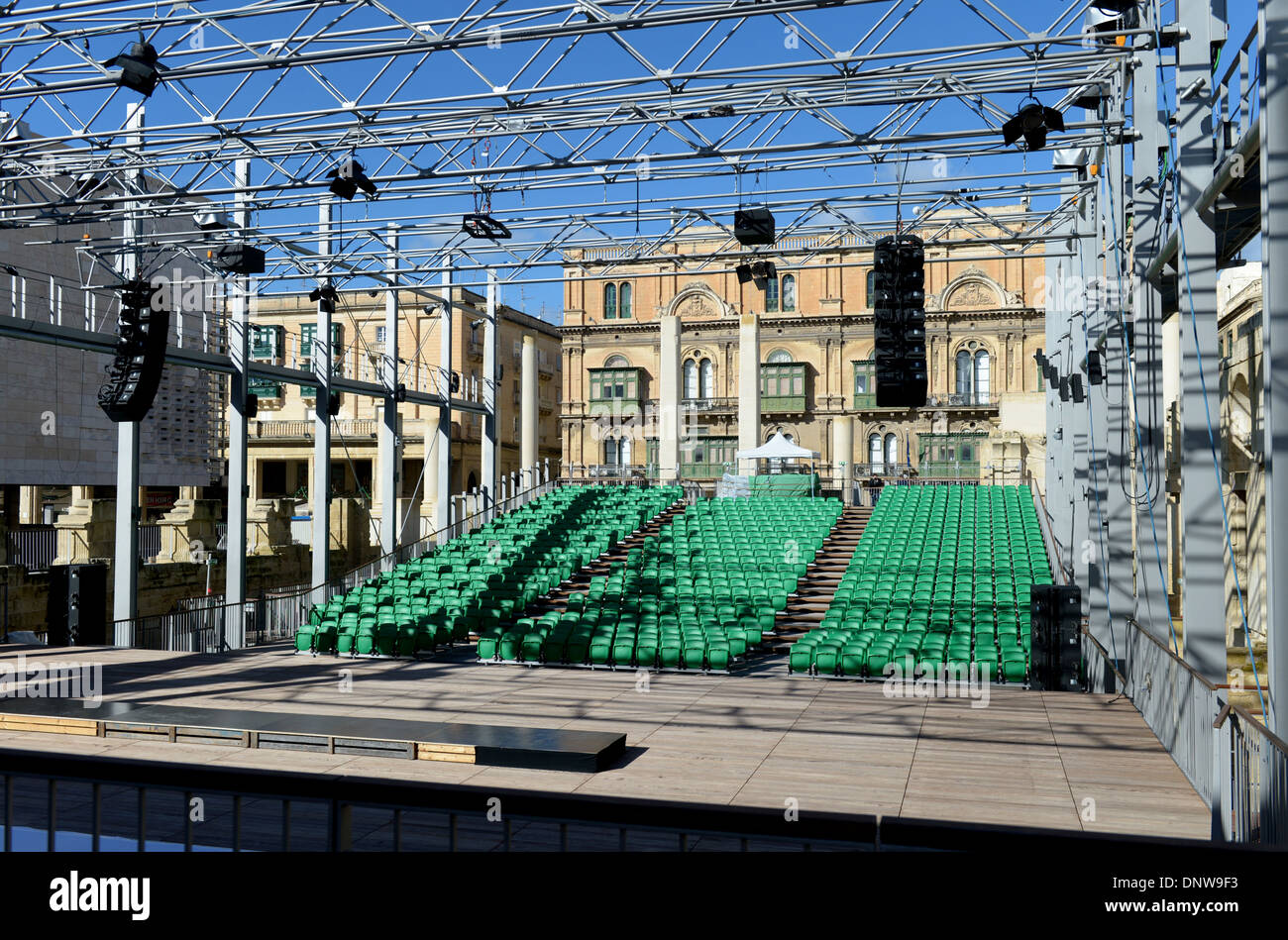 Renzo Piano's open air theatre seating in Valletta, site of the old ...