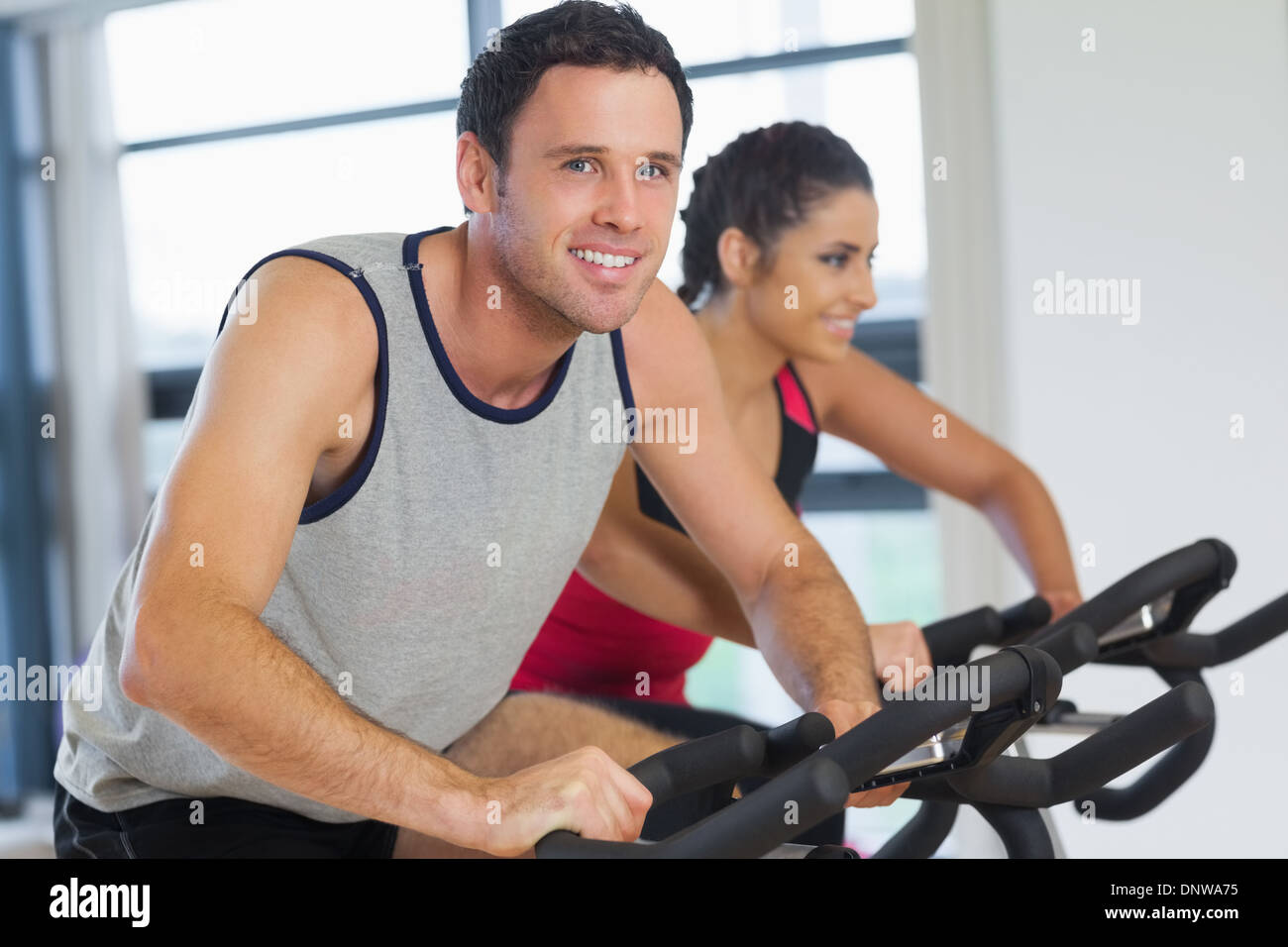 Spinning class young hi-res stock photography and images - Alamy