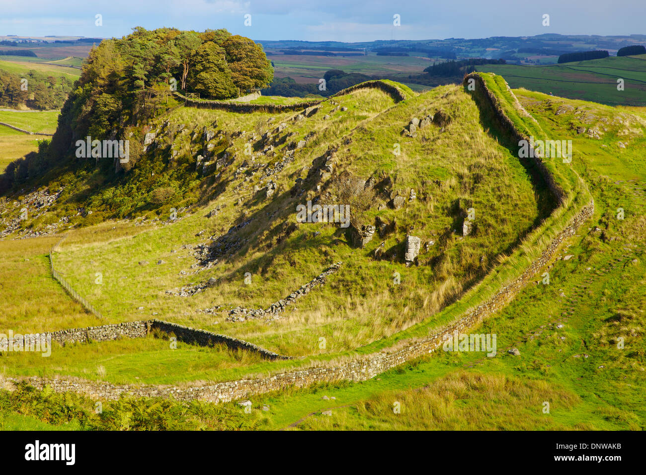 Hadrian's Wall near Housteads Roman fort on Hadrian’s Wall National ...