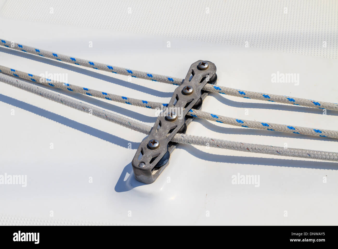 Sailboat rope detail on yacht Stock Photo - Alamy