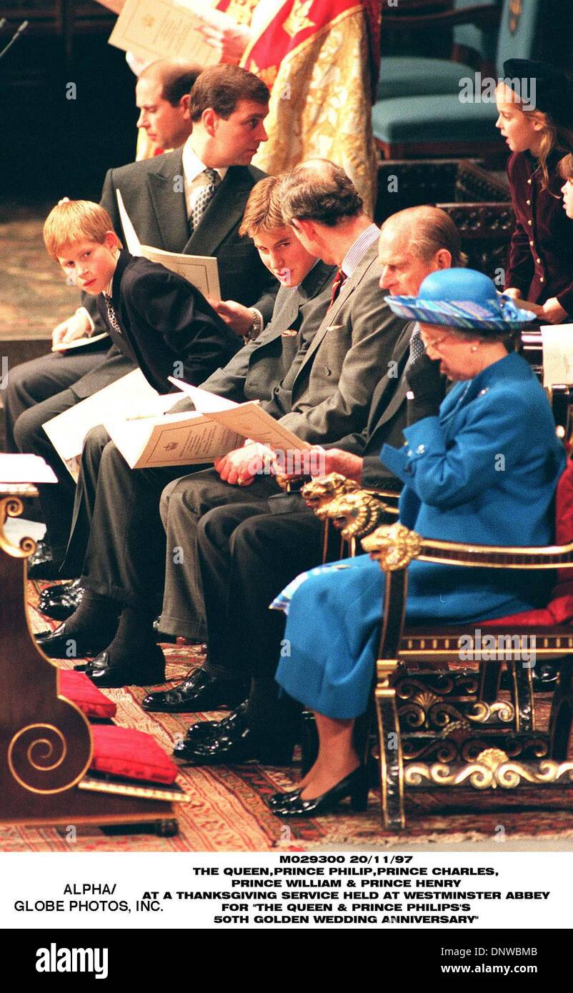 Nov. 20, 1997 - London, UK - The Queen and Duke of Edinburgh are joined ...