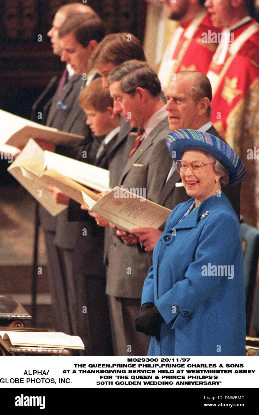 Nov. 20, 1997 - London, UK - The Queen and Duke of Edinburgh are joined ...