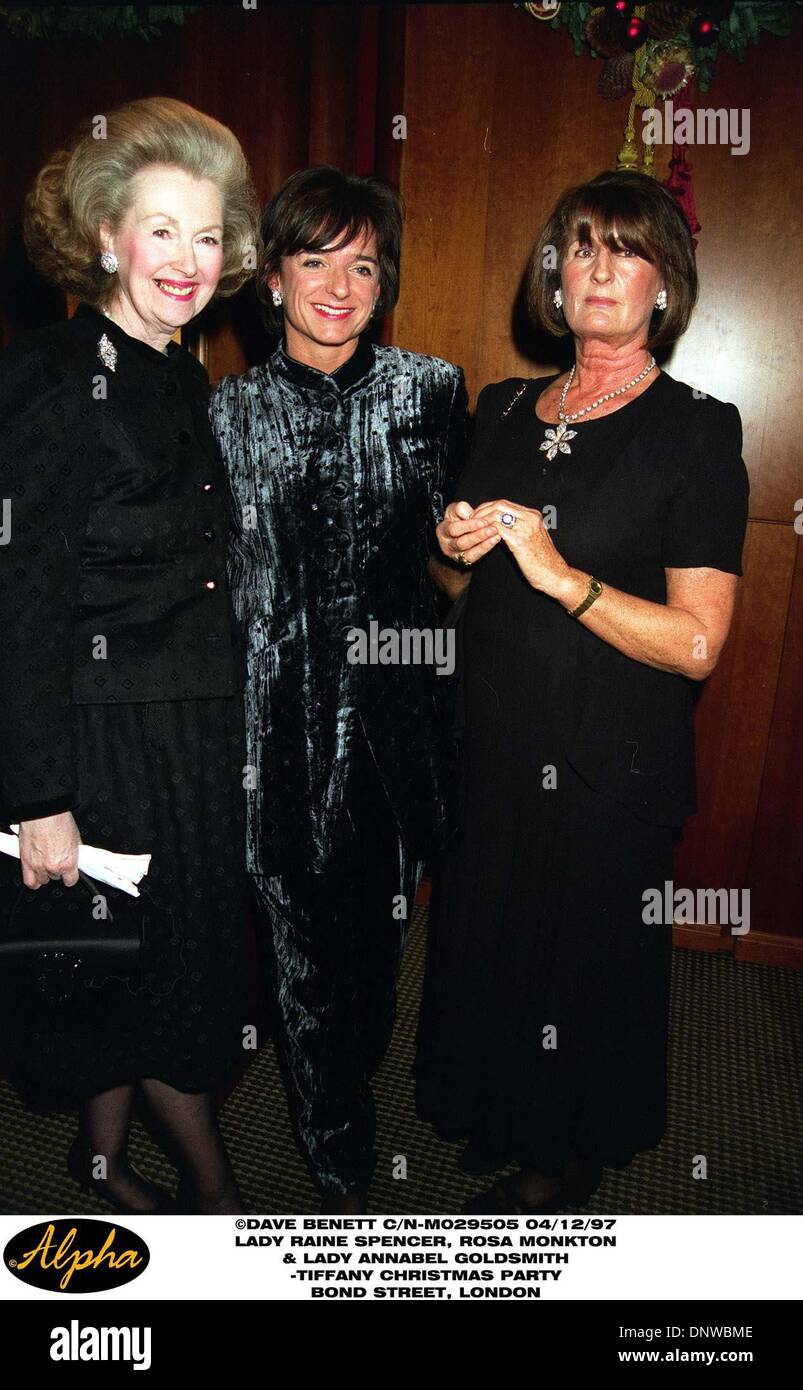 Dec. 4, 1997 - Â©DAVE BENETT C/N-M029505 04/12/97.LADY RAINE SPENCER ...