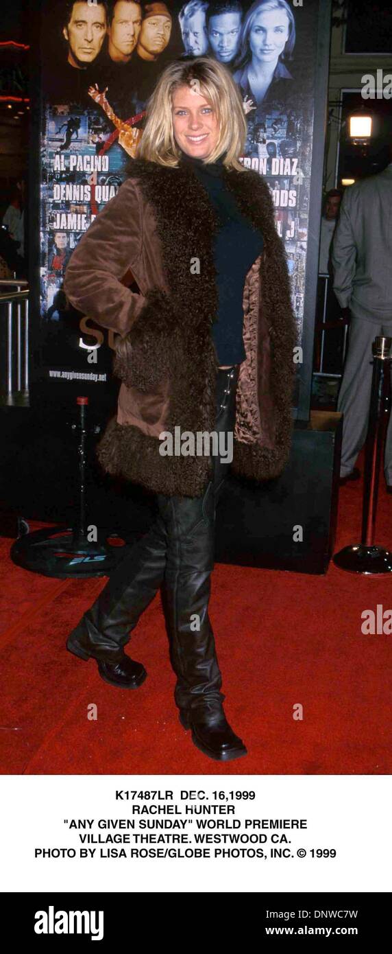 Dec. 16, 1999 - K17487LR DEC. 16,1999.RACHEL HUNTER .''ANY GIVEN SUNDAY ...