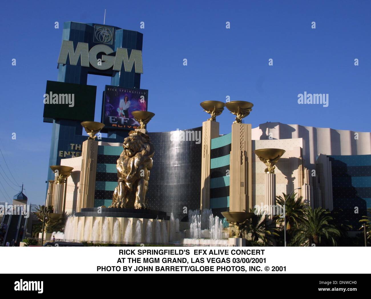 Mar. 22, 2001 - RICK SPRINGFIELD'S EFX ALIVE CONCERT.AT THE MGM GRAND ...