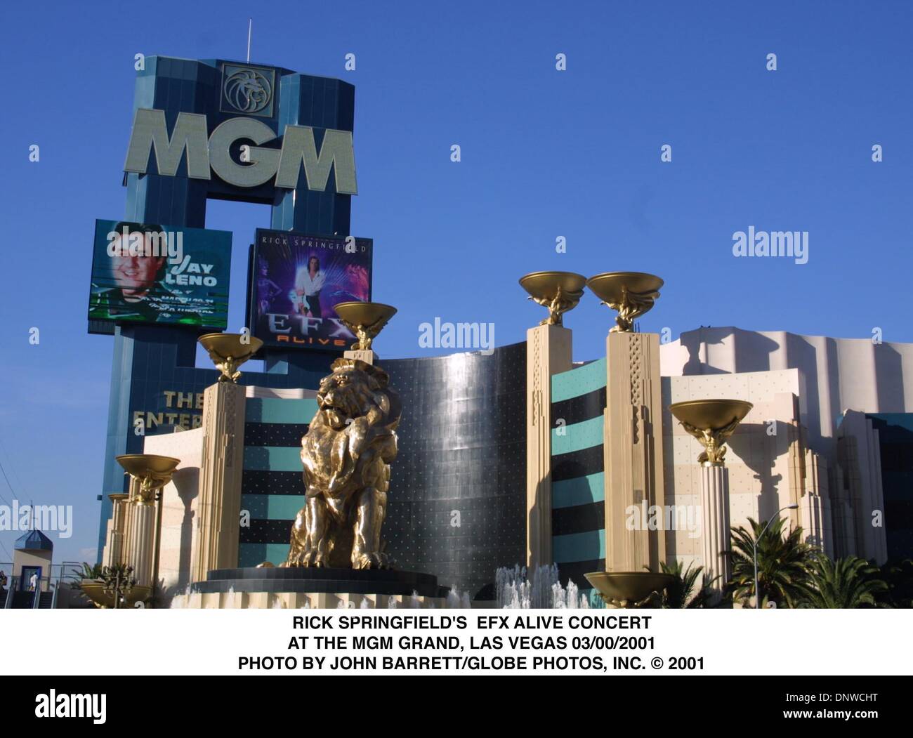 Mar. 22, 2001 - RICK SPRINGFIELD'S EFX ALIVE CONCERT.AT THE MGM GRAND ...