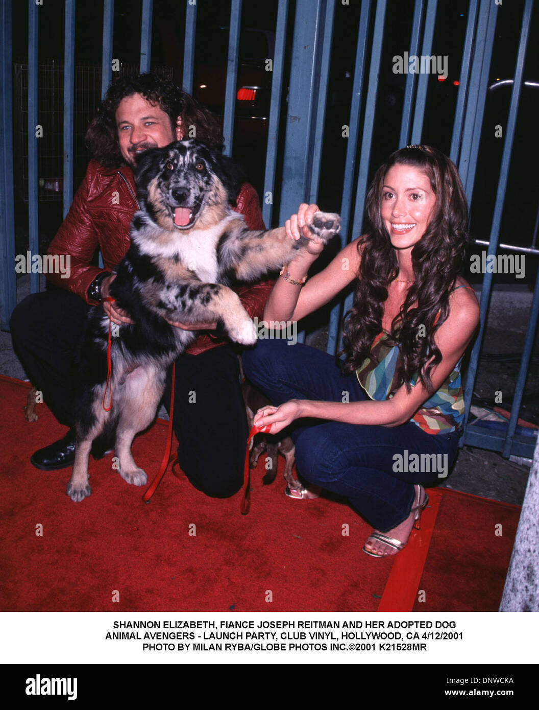 Apr. 12, 2001 - SHANNON ELIZABETH, FIANCE JOSEPH REITMAN AND HER ...
