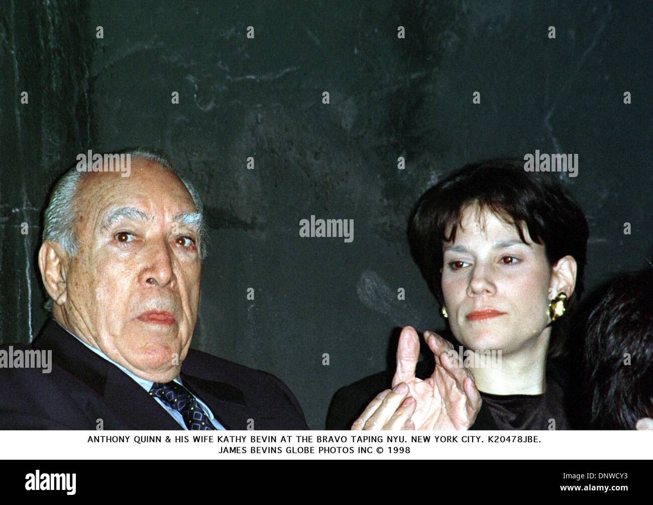 June 12, 2001 - ANTHONY QUINN & HIS WIFE KATHY BEVIN AT THE BRAVO ...