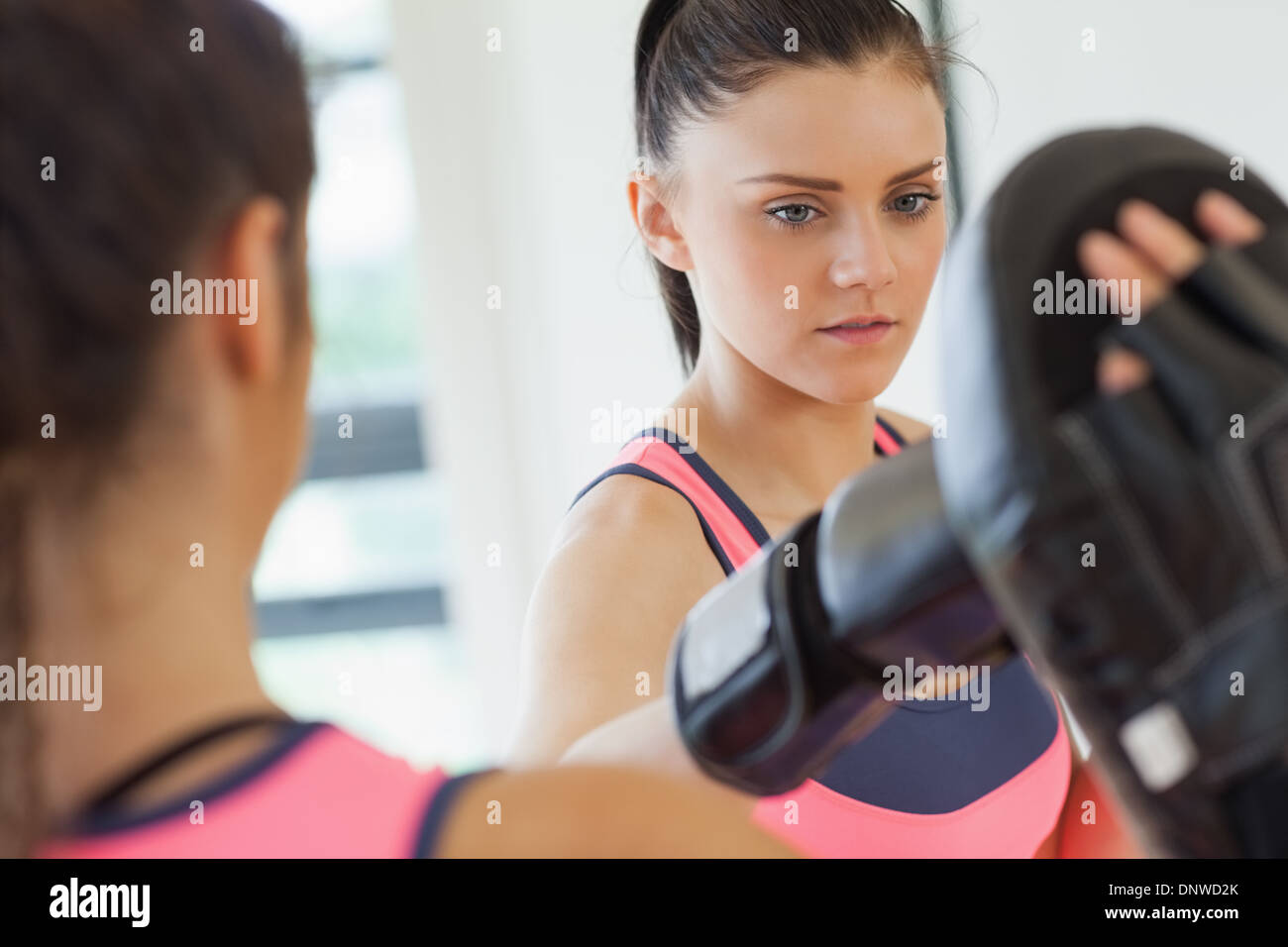 Determined female boxer focused on her training Stock Photo - Alamy