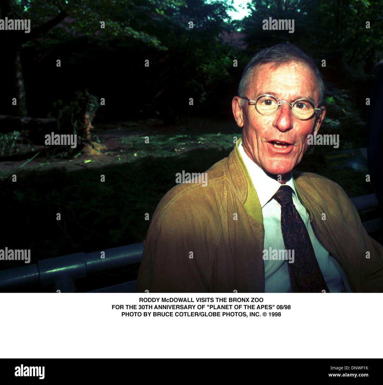 Aug. 1, 1998 - Roddy McDowall @the Bronx Zoo for thje 30th anniversary ...