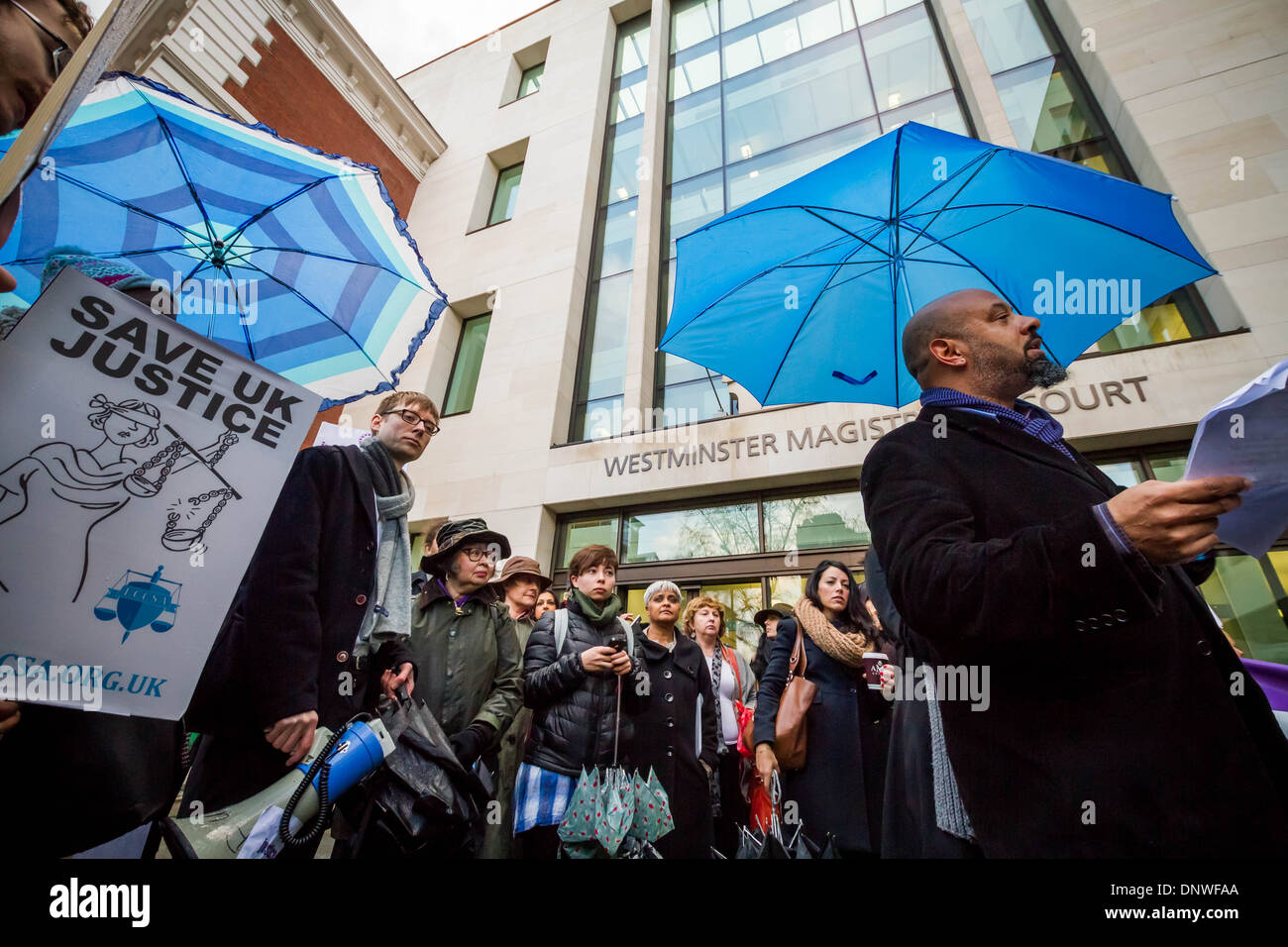 Legal Aid Protest. Outside Westminster Magistrates Court, barristers ...
