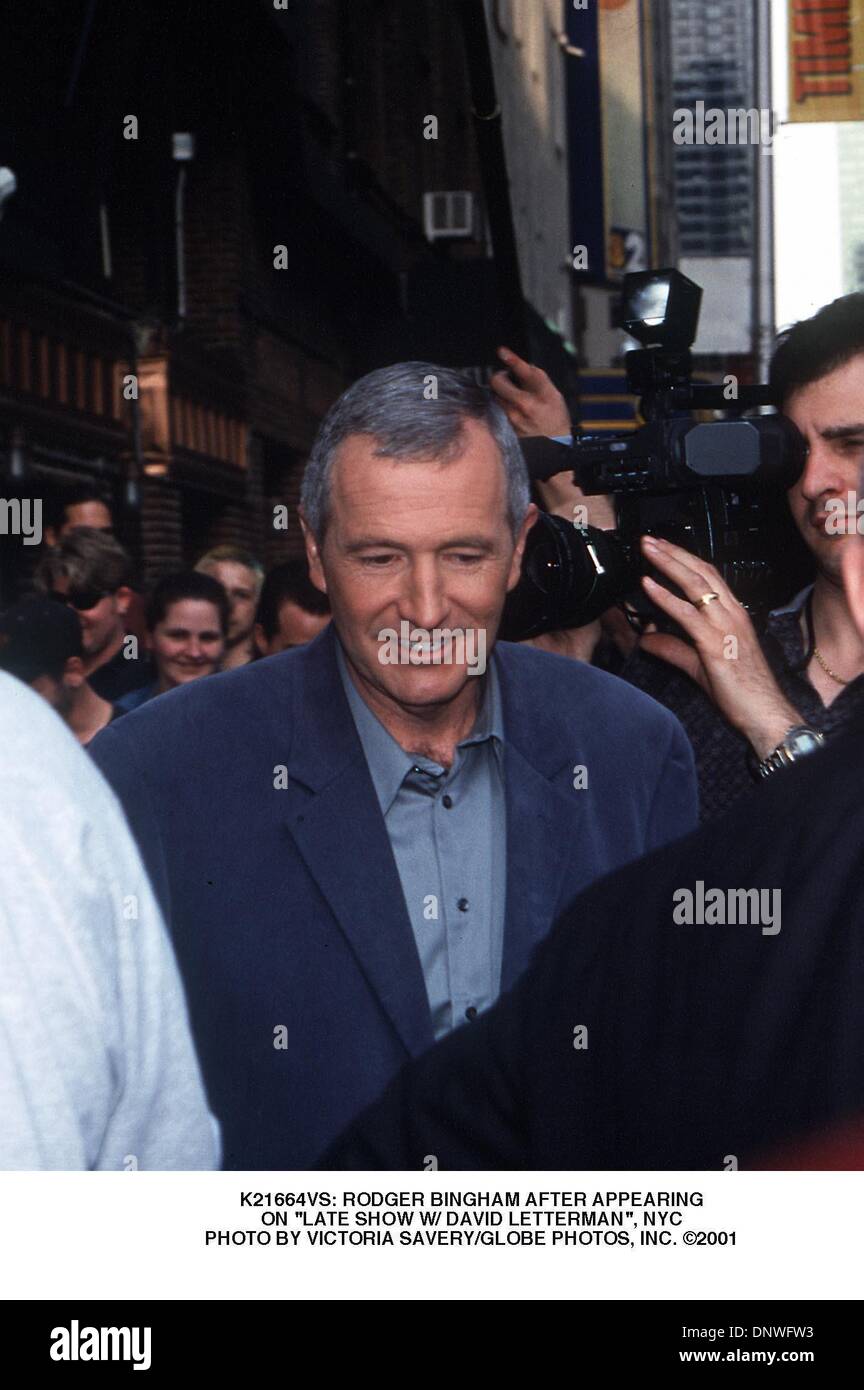 Apr. 25, 2001 - K21664VS: RODGER BINGHAM AFTER APPEARING ON ''LATE SHOW ...
