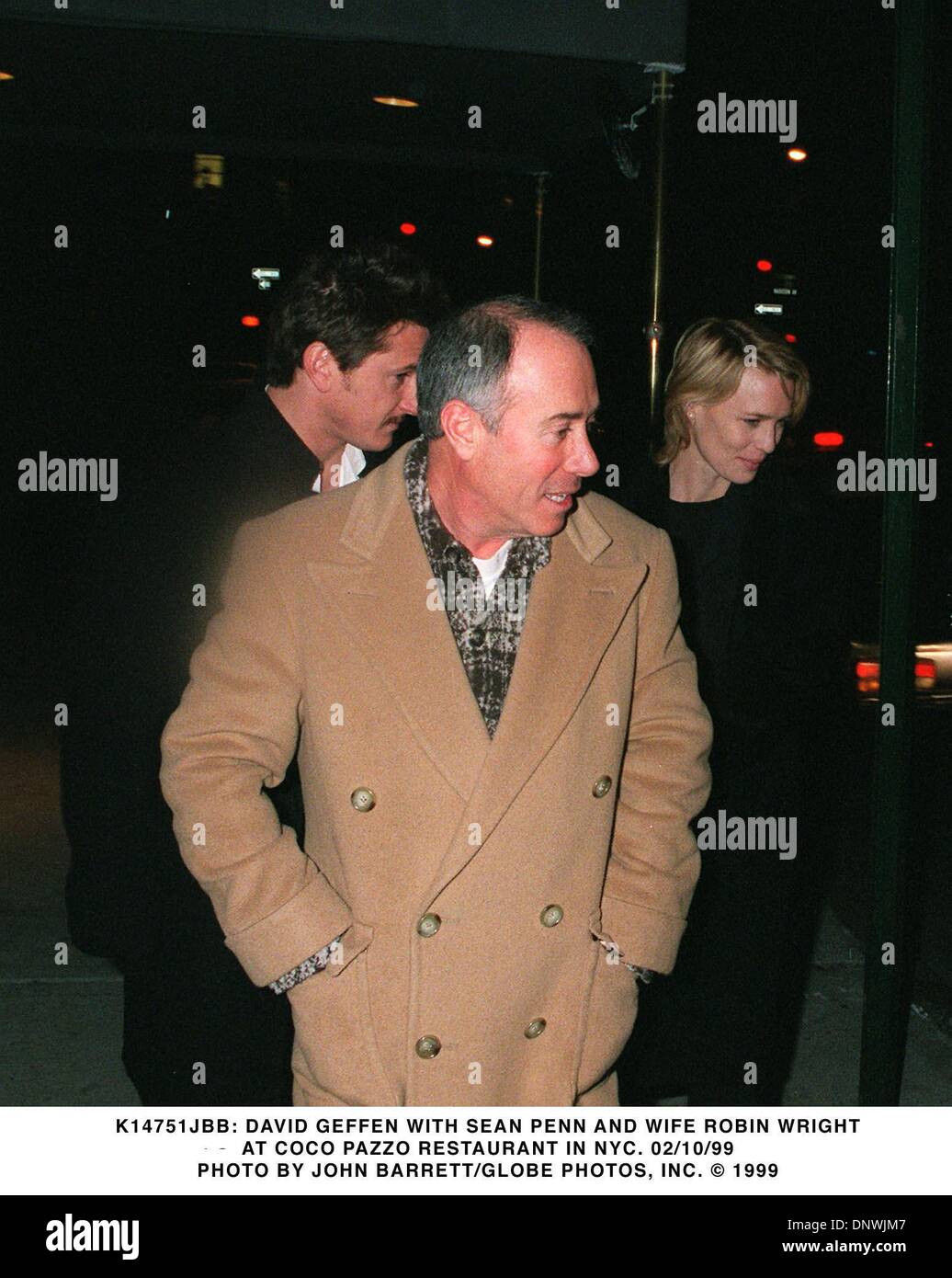 Feb. 10, 1999 - K14751JBB 02/10/99.DAVID GEFFEN WITH SEAN PENN AND WIFE ...
