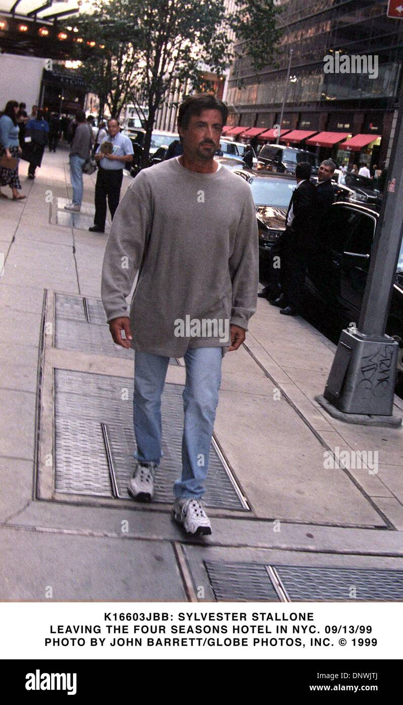 Sept. 13, 1999 - K16603JBB: SYLVESTER STALLONE LEAVING THE FOUR SEASONS ...