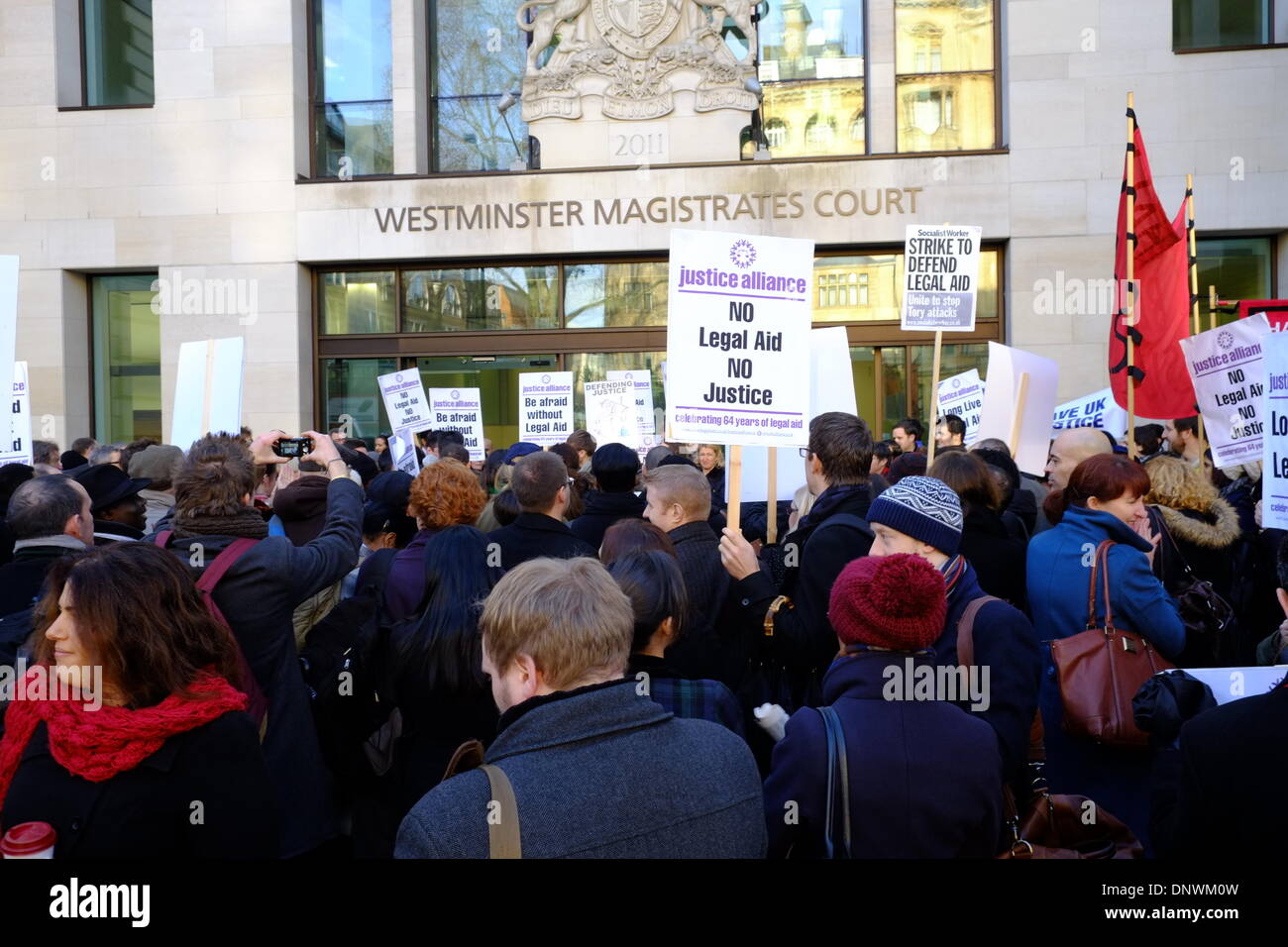 London, UK. 06th Jan, 2013. Protest outside Westminster Magistrate's ...
