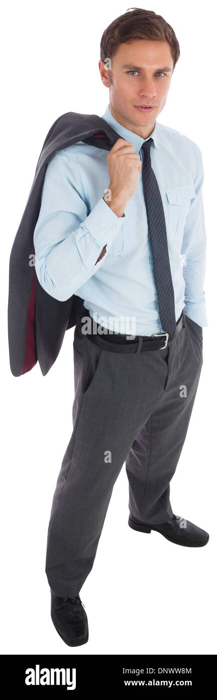 Serious businessman holding jacket hi-res stock photography and images ...