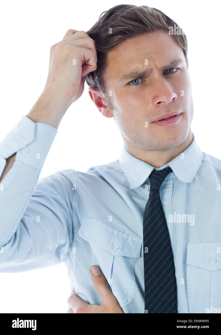 Scratching head thinking hi-res stock photography and images - Alamy