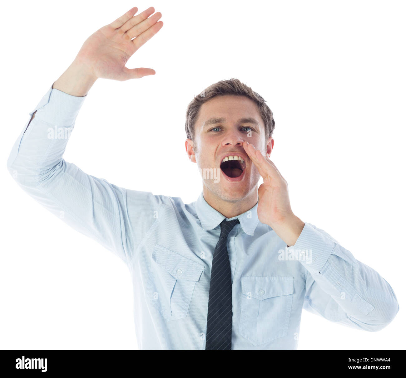 Waving shouting hi-res stock photography and images - Alamy