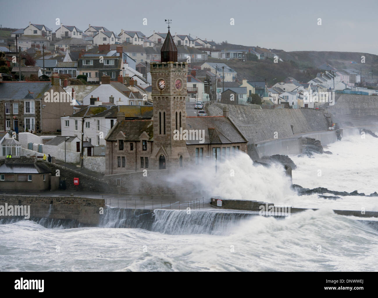 Huge waves and sea conditions generated by Storm Hercules, smash into ...