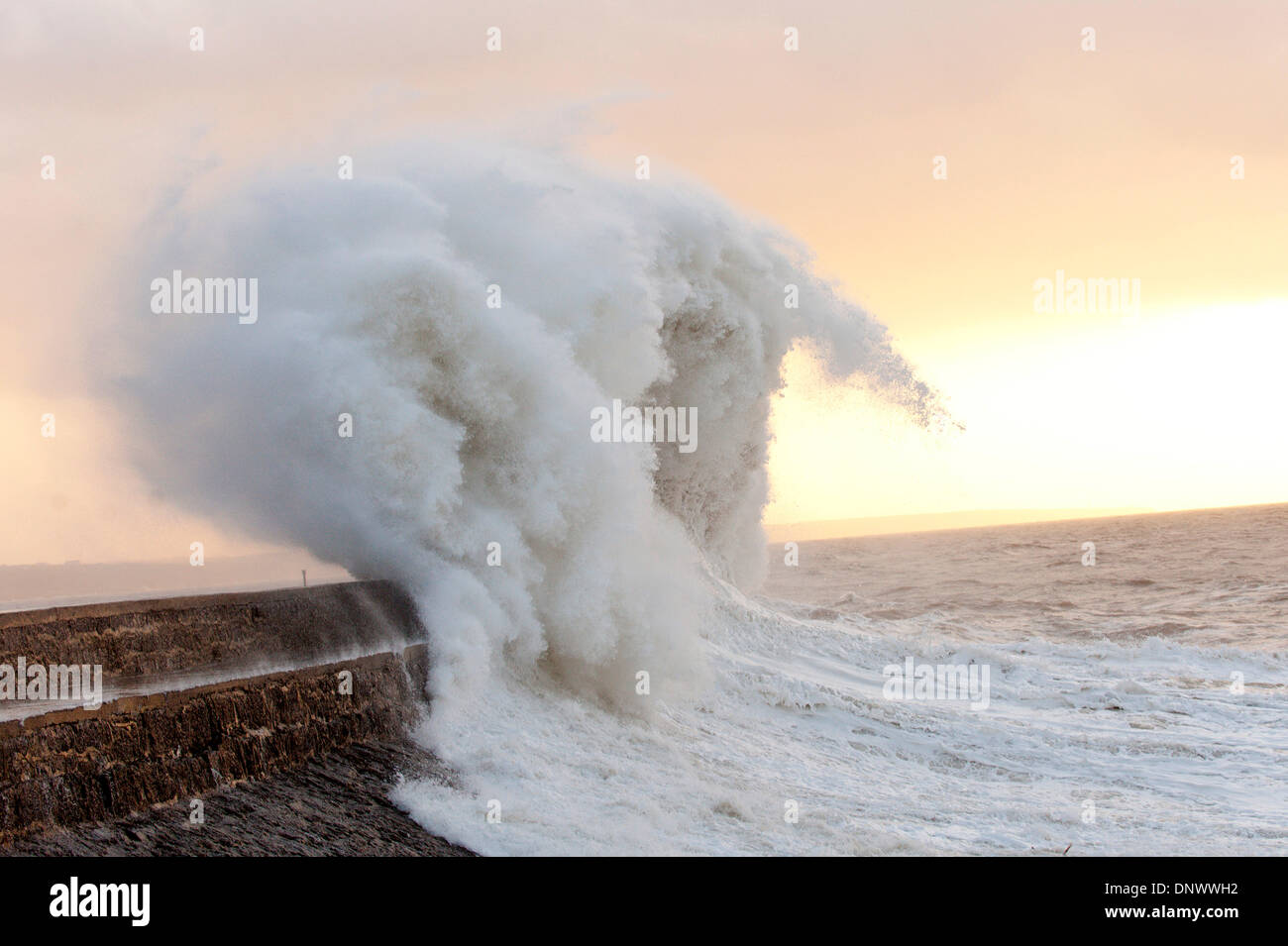 Porthcawl, Bridgend, Wales, UK. 6th January 2014. Huge waves formed by ...