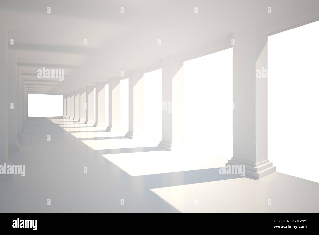 Digitally generated room with columns Stock Photo - Alamy