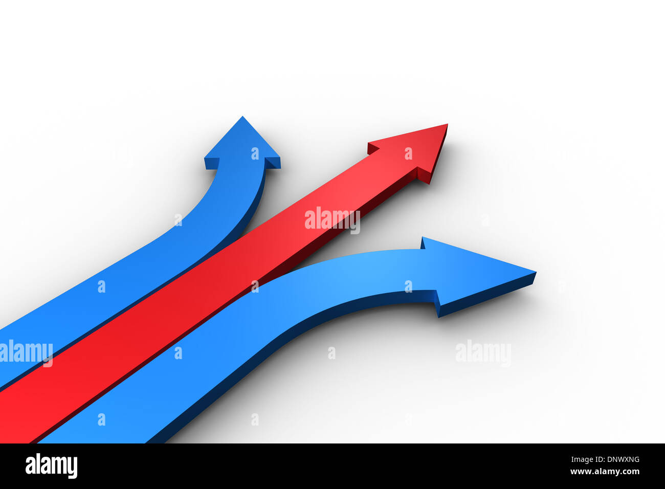 Red and blue arrows pointing Stock Photo - Alamy