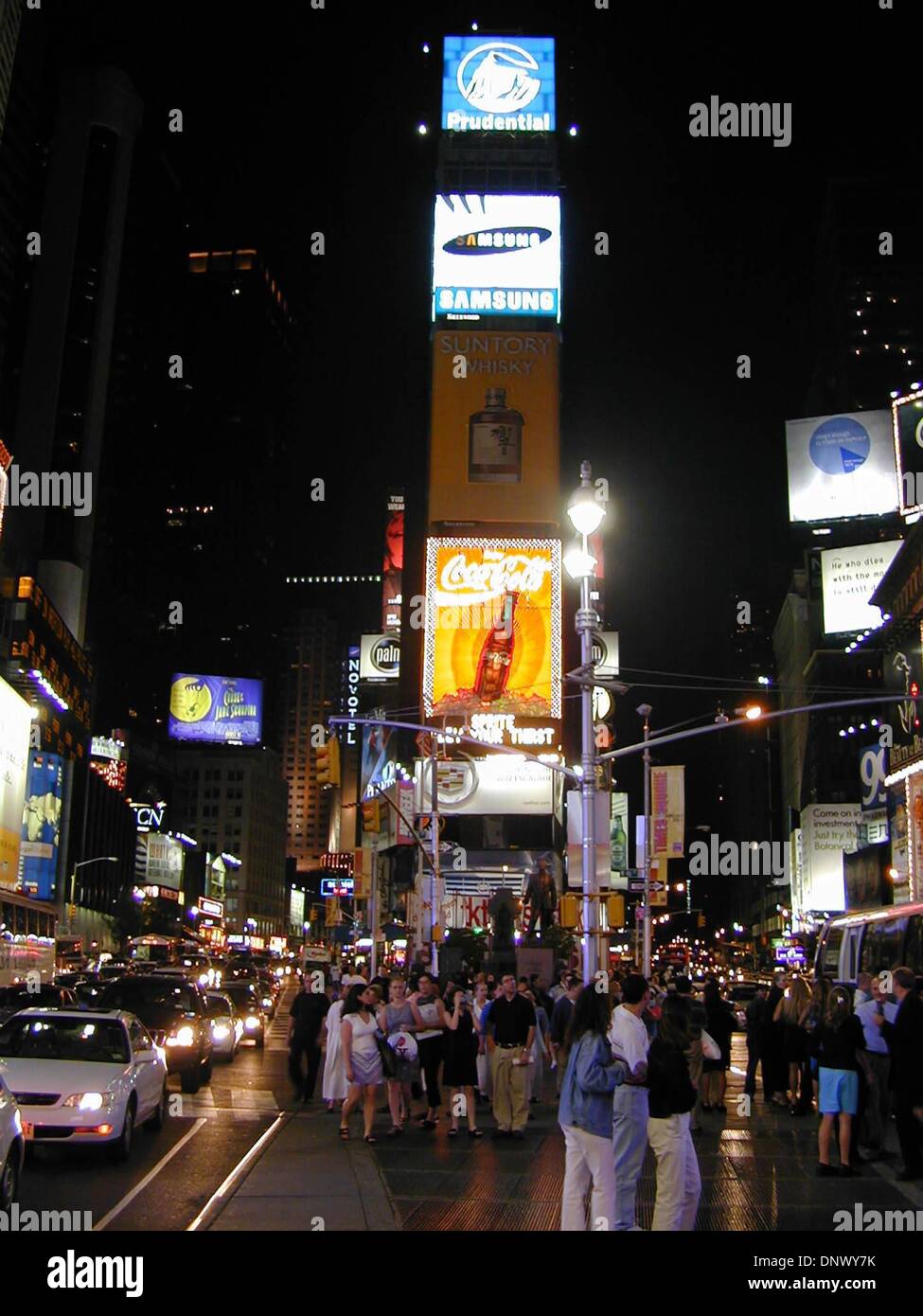 July 10, 2001 - Times Square on a beatiful night in the summertime as ...