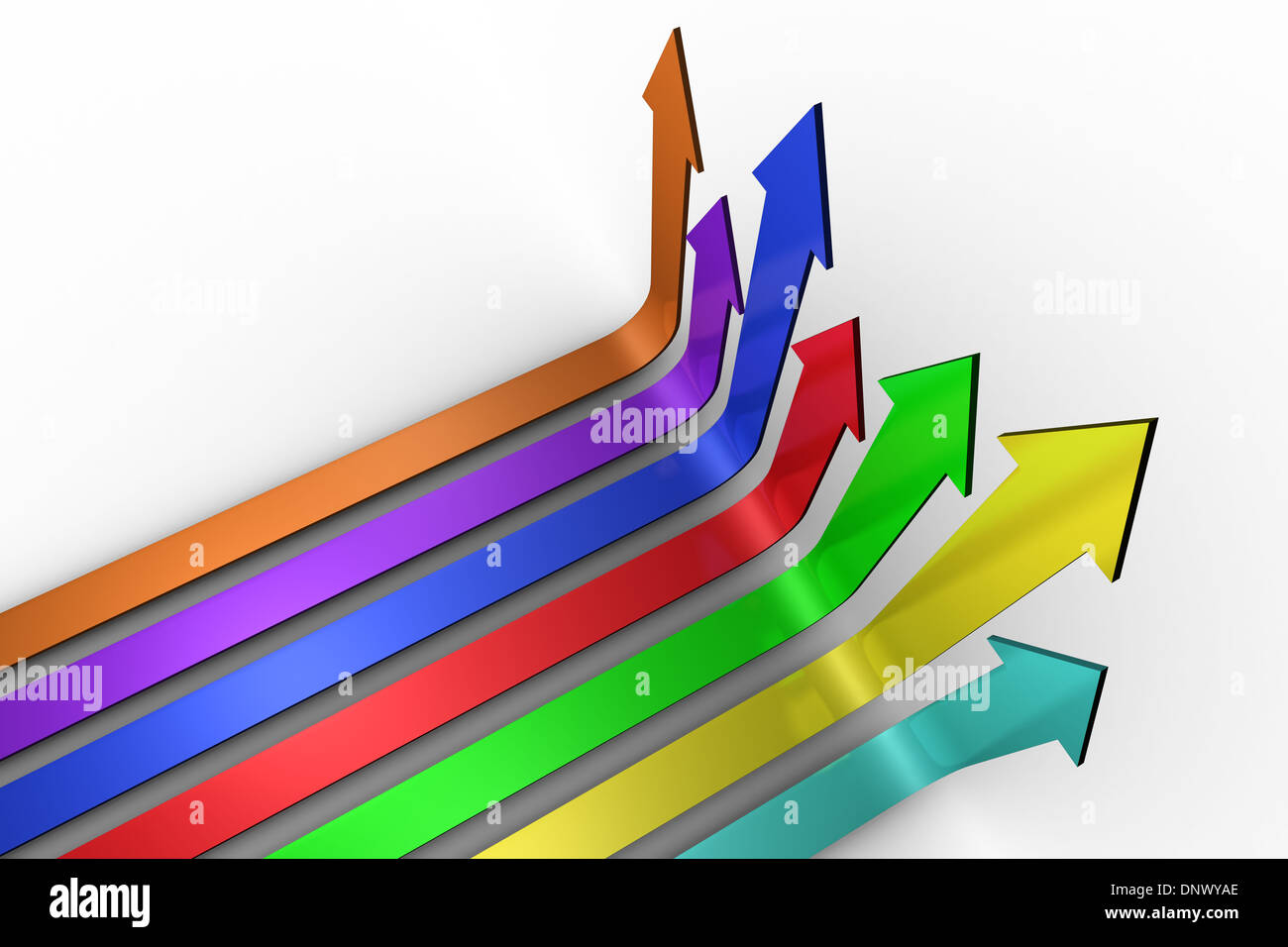 Colourful arrows pointing up Stock Photo - Alamy