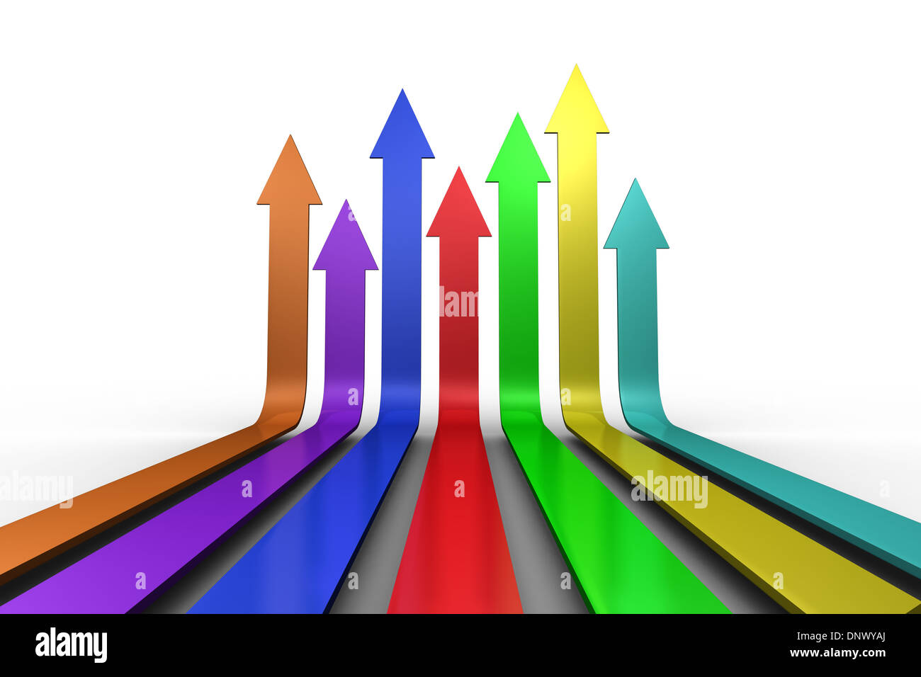 Colourful arrows pointing up Stock Photo - Alamy