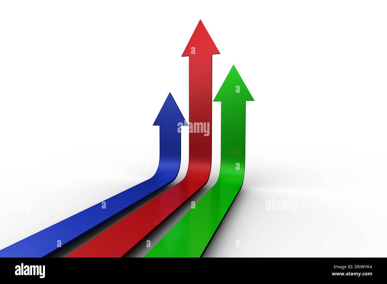 Colourful arrows pointing up Stock Photo - Alamy