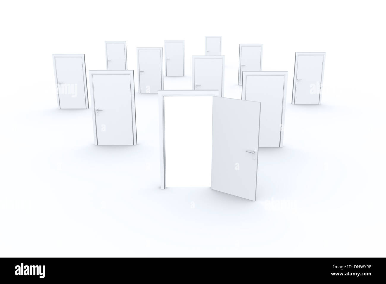 Many doors with one opening Stock Photo - Alamy