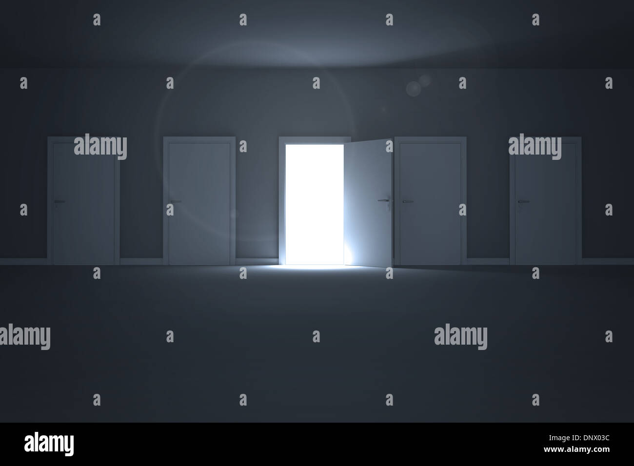 Door opening revealing light Stock Photo - Alamy