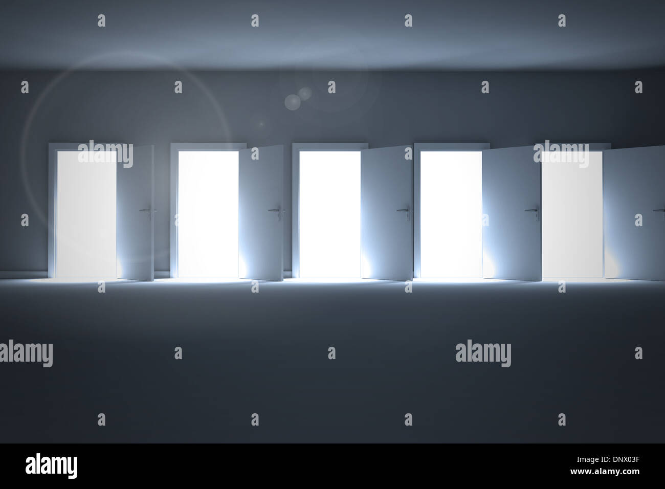 Doors opening revealing light Stock Photo - Alamy