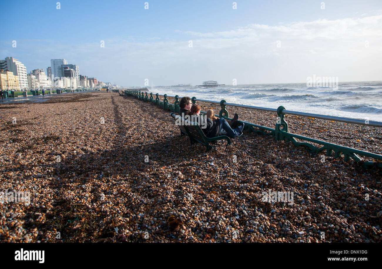 Brighton and Hove seafront today as the aftermath of the weekend storms ...
