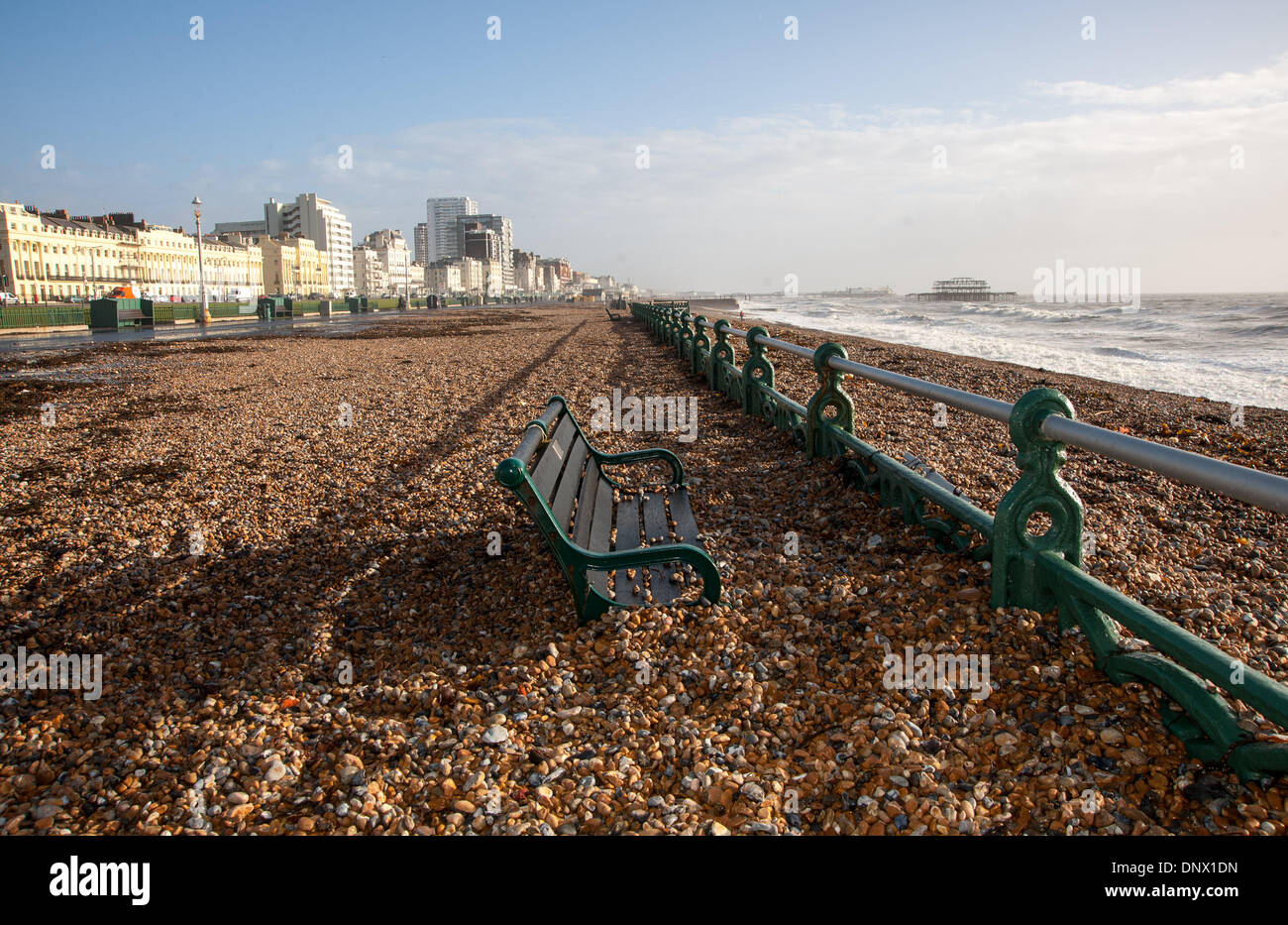 Brighton and Hove seafront today as the aftermath of the weekend storms ...