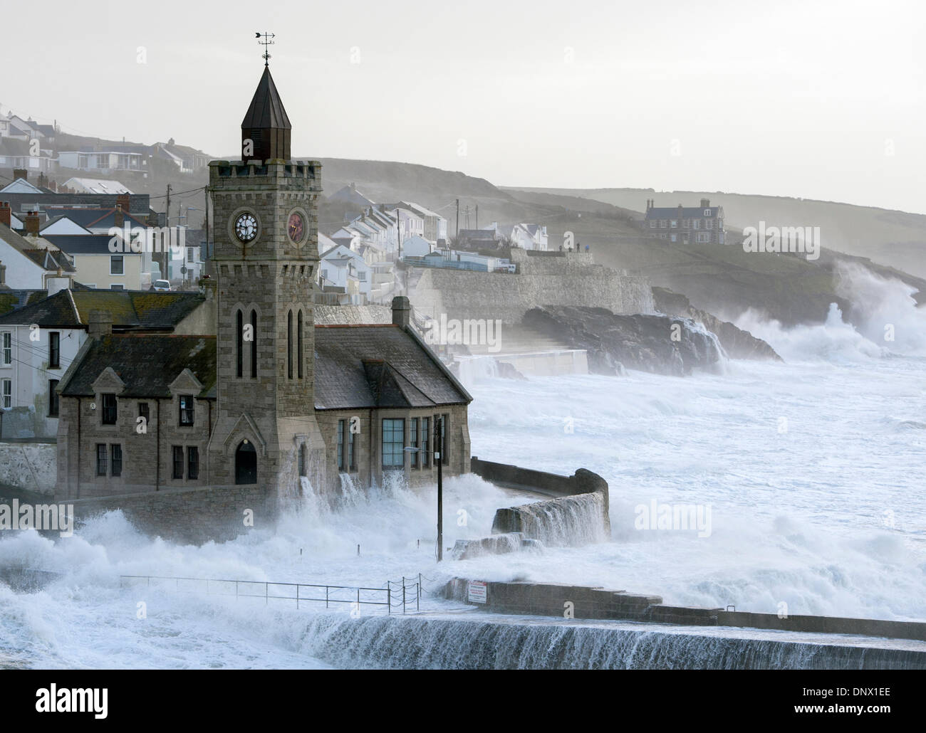 Huge waves and sea conditions generated by Storm Hercules, smash into ...