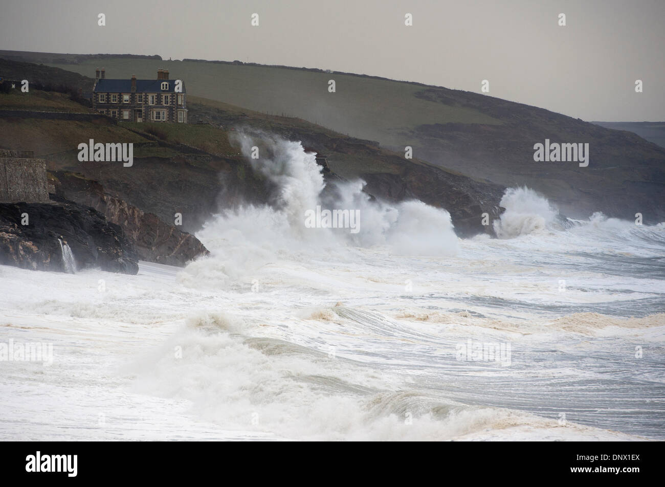 Huge waves and sea conditions generated by Storm Hercules, smash into ...