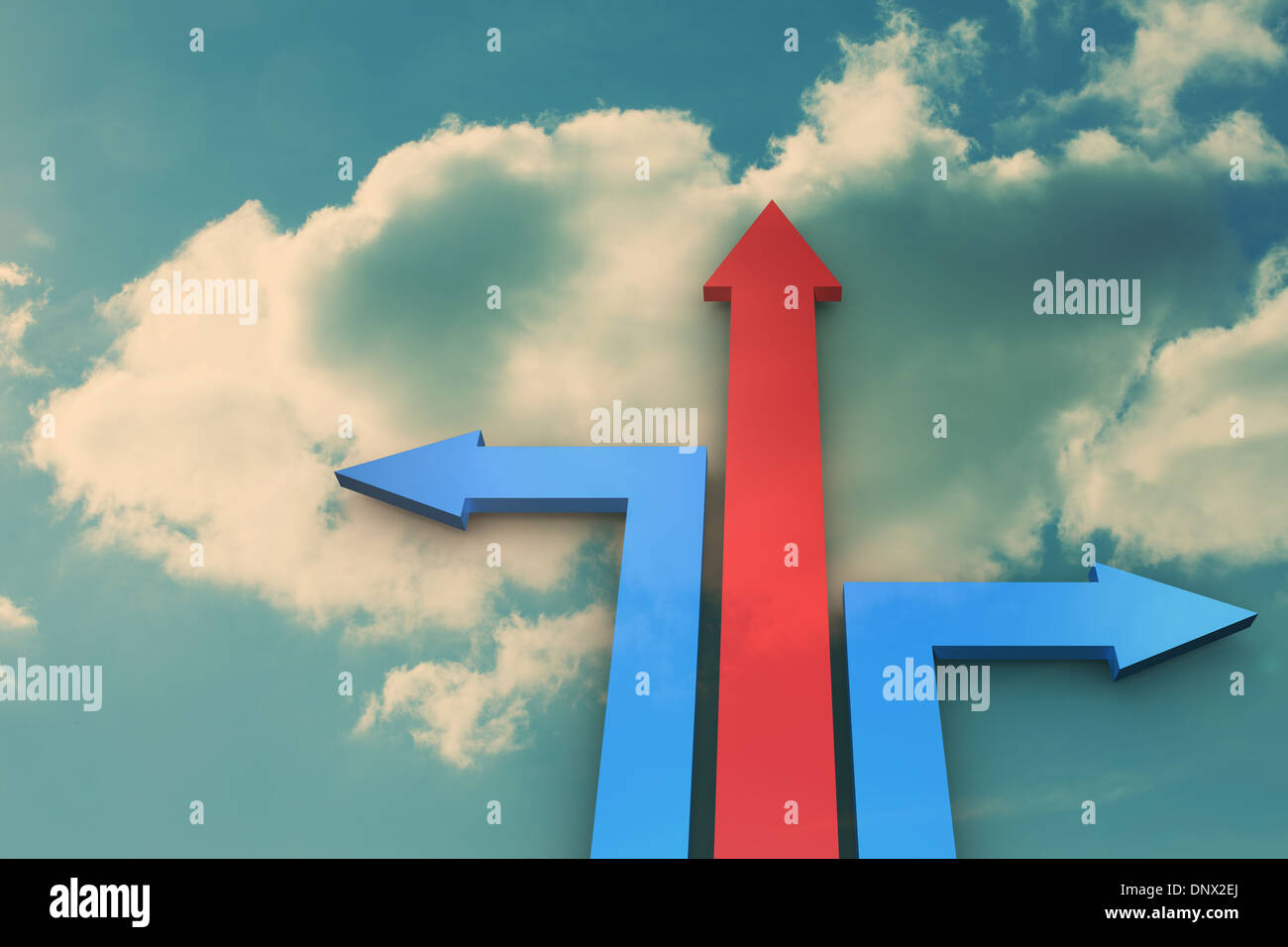 Red arrow with blue sky hi-res stock photography and images - Alamy