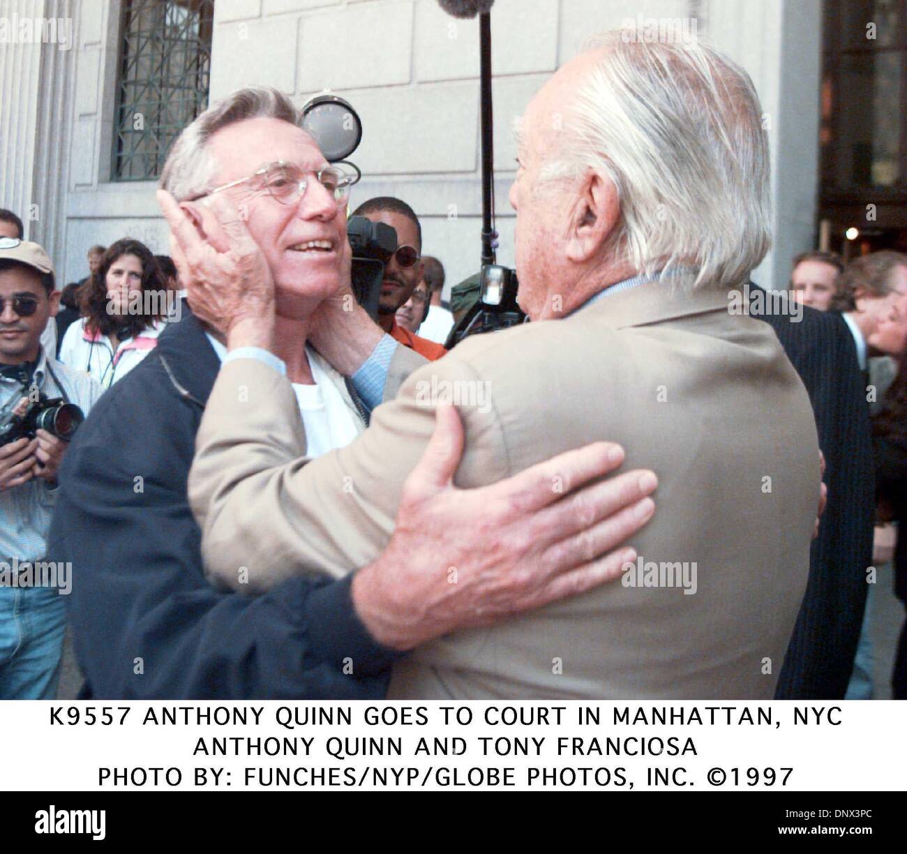 June 5, 2001 - Manhattan, NEW YORK - Anthony Quinn greeted by actor ...
