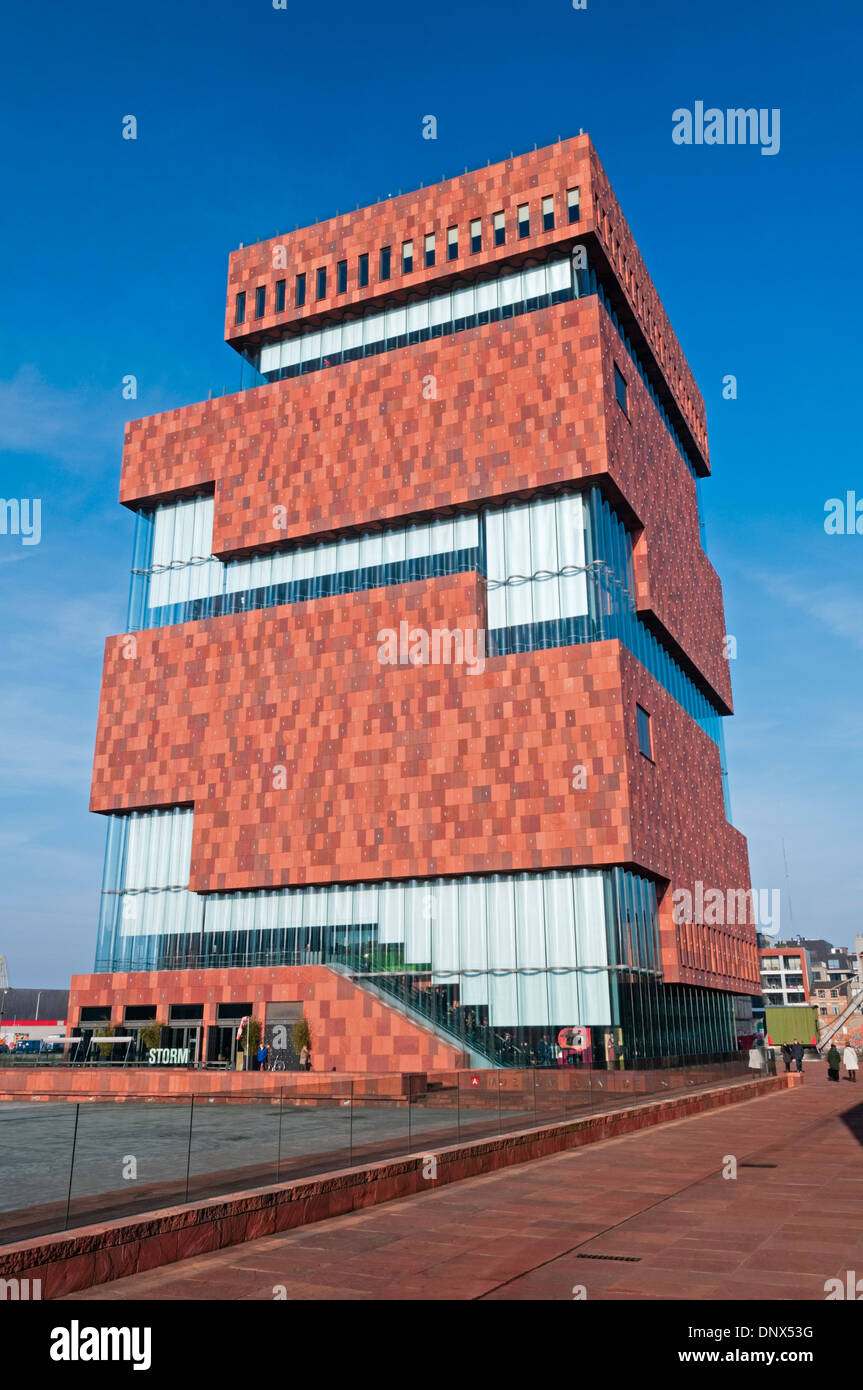 MAS Museum aan de Stroom. Eilandje Quarter Antwerp Belgium Stock Photo ...