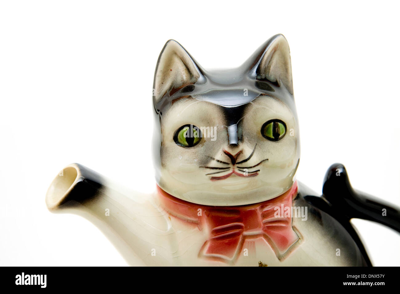 Coffeepot with cats face Stock Photo - Alamy