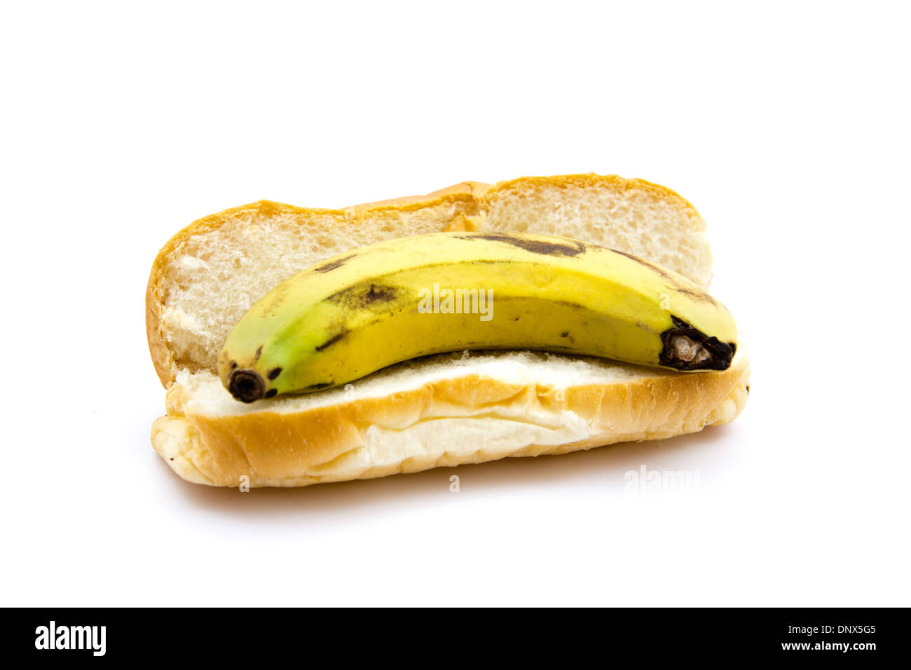 Fresh banana with bread roll Stock Photo - Alamy