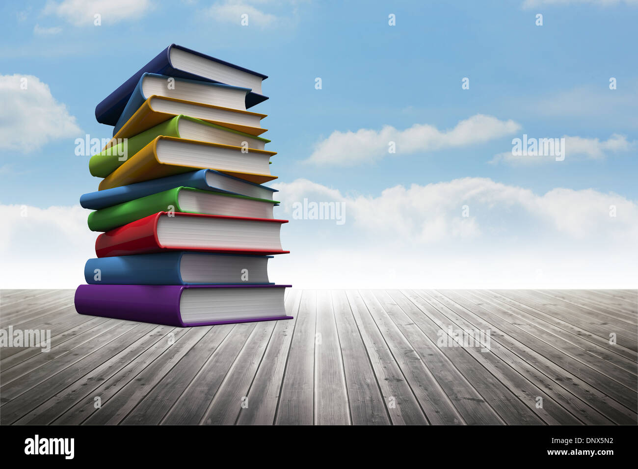 Stack of books against clouds hi-res stock photography and images - Alamy